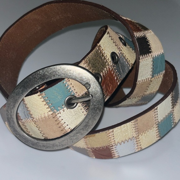 Fossil | Accessories | Vintage Fossil Belt Womens Patchwork Belt Silver ...